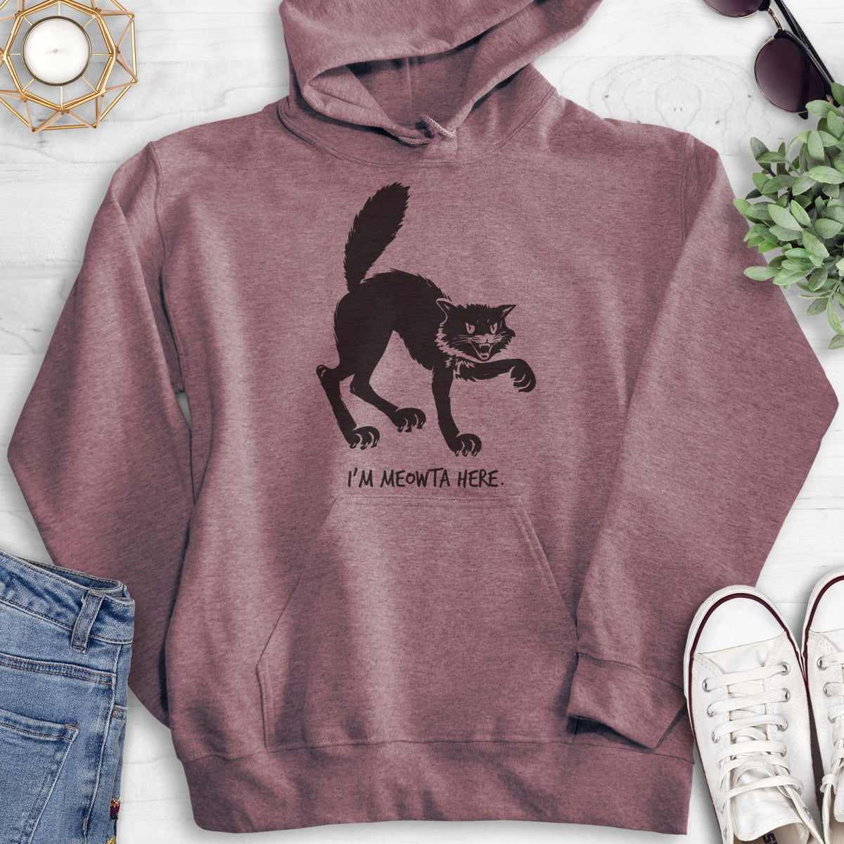 I'm Meowta Here T-shirt, Tank Top, Hoodie, Sweatshirt | Evertree Clothing